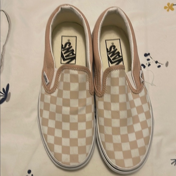 Vans | Shoes | Vans Kids Checkerboard Slipon Shoes Tan And White Like ...